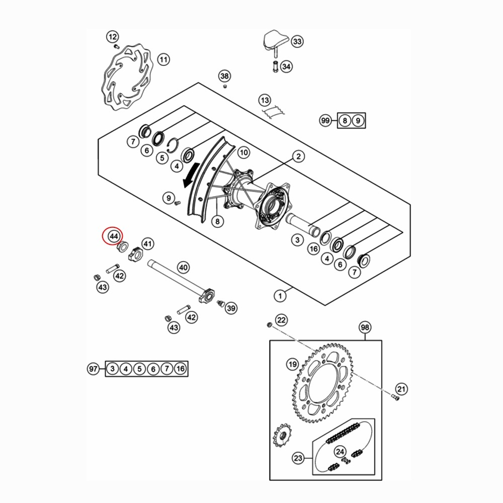 HUSQVARNA Wrenches M25x1.5 WS32 Lock Wheel Axle MX '15-'22 – Motosports